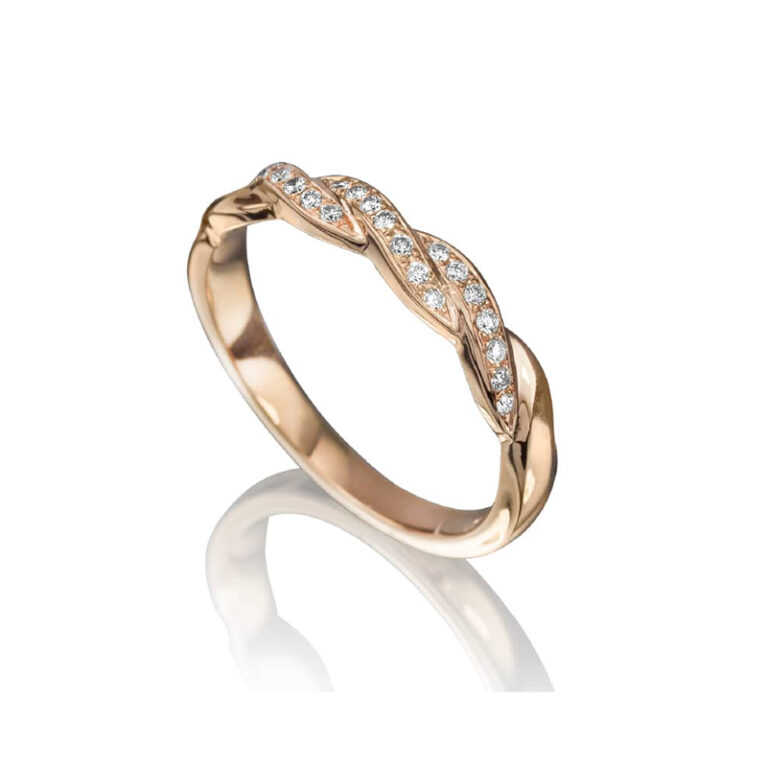 Intertwined Rose Gold Diamond Ring – Palladio Jewellers